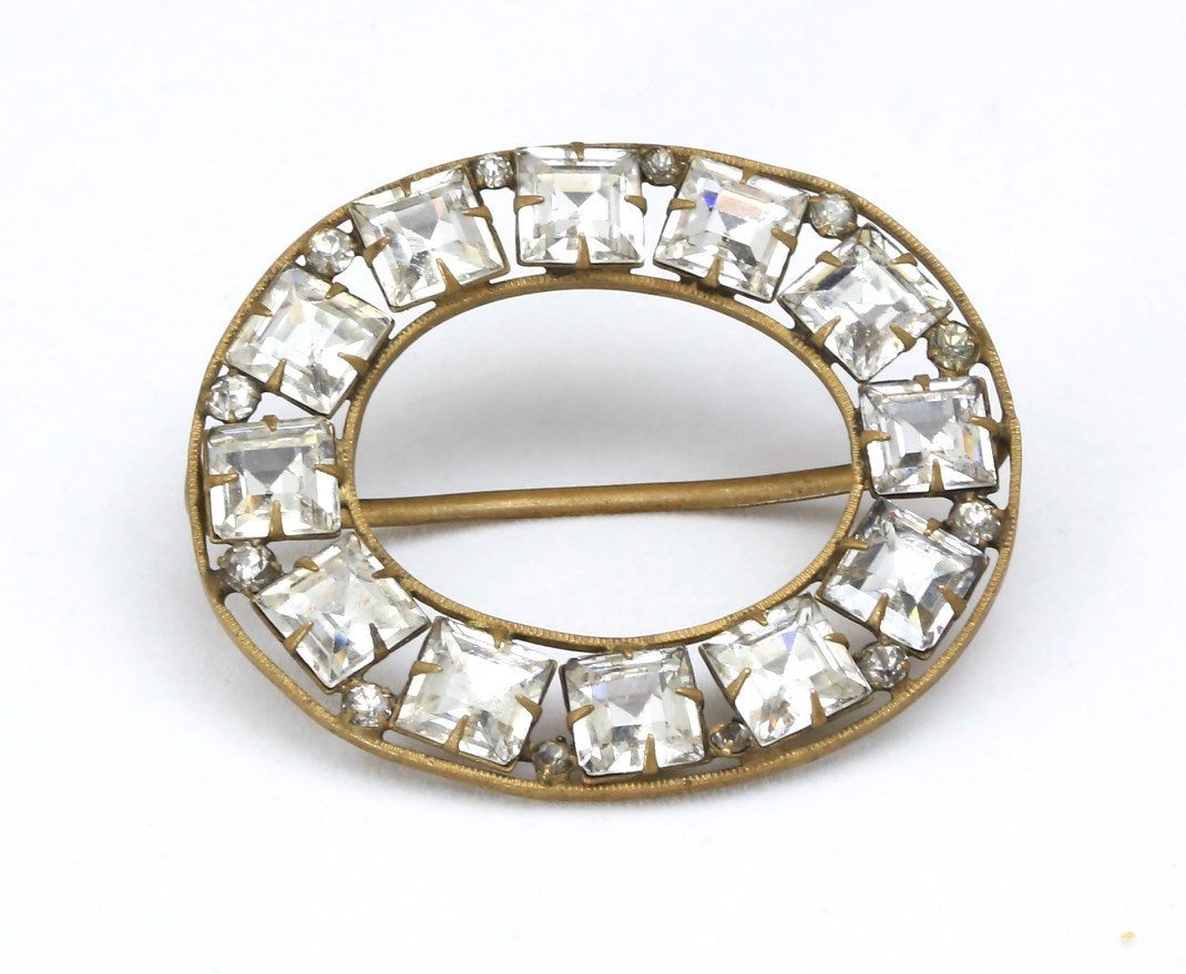 Vintage Antique Bezel Set Princess Cut Rhinestone Belt Buckle Sash - Etsy