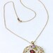 Vintage Multi Gemstone Round Pendant Necklace Sterling Silver Gold ...