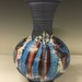 Vintage 1972 B Welsh Studio Art Pottery Vase Blue Flower Stoneware ...