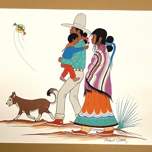 Robert Chee Hand Silkscreen Art Print Native American Family Tewa ...