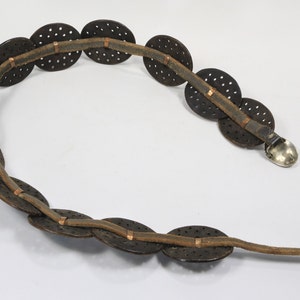 Vintage Native American Hopi Leather Silver Turquoise Concho Belt ...