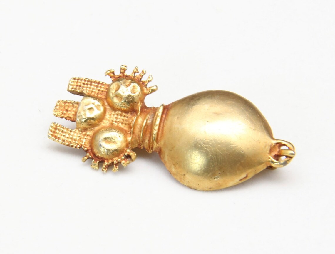 Vintage Mayan Aztec Figural Pin Brooch Gold Tone Estate Sun - Etsy