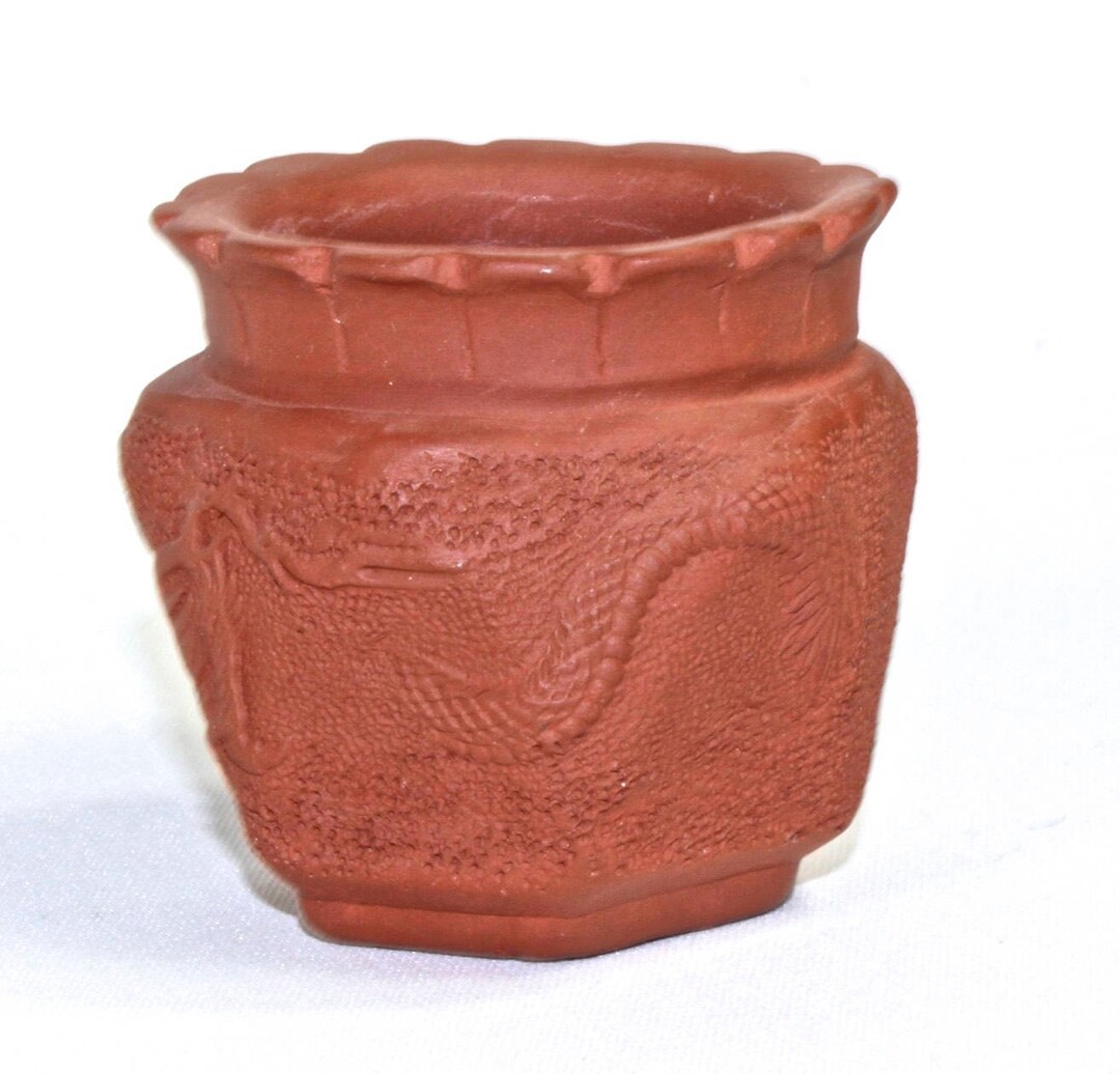 Vintage Carved Chinese Yixing Clay Dragon Vessel Pot Bowl - Etsy