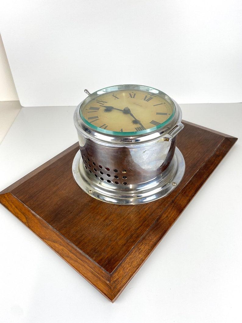 Antique Celeste Nautical Ships Clock Working Chimes Vintage Maritime ...
