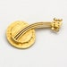 Vintage Curved Banjo Pin Brooch Signed JJ Gold Finish Musician ...