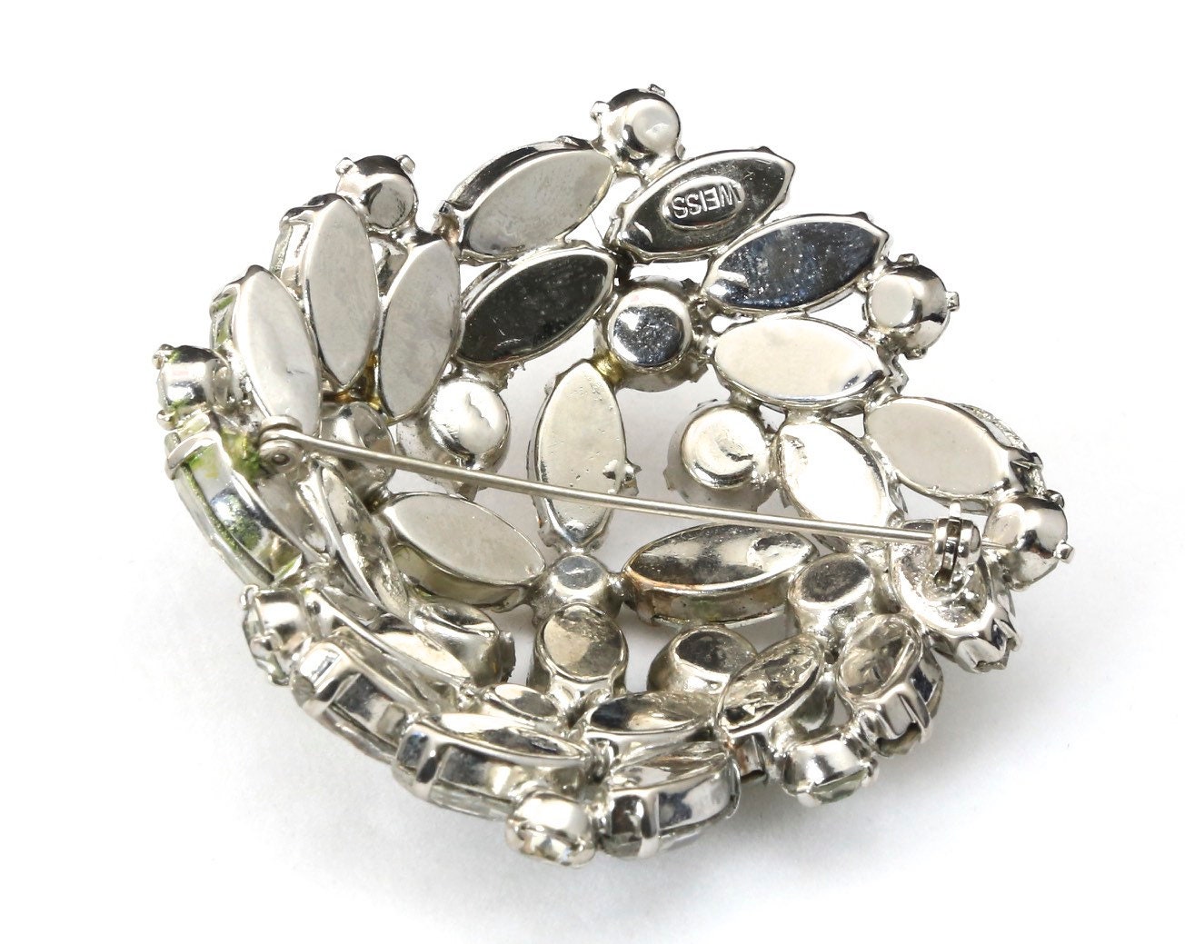 Stunning Vintage Large Weiss Dome Rhinestone Brooch Pin Signed - Etsy