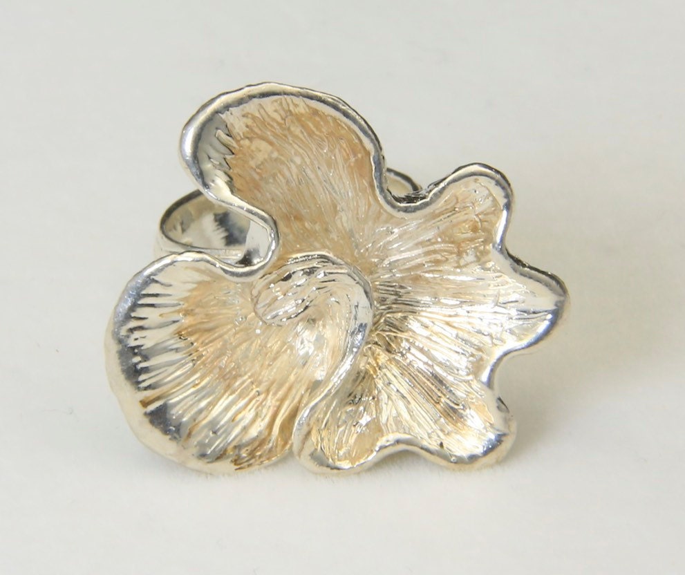 Vintage Sterling Silver Modernist Flower Ring Free Form Modern Size 5.5 ...