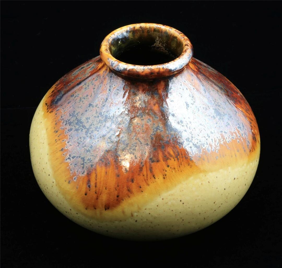 Mid Century Western West Germany Art Pottery Vase Glazed Ceramic Brown ...