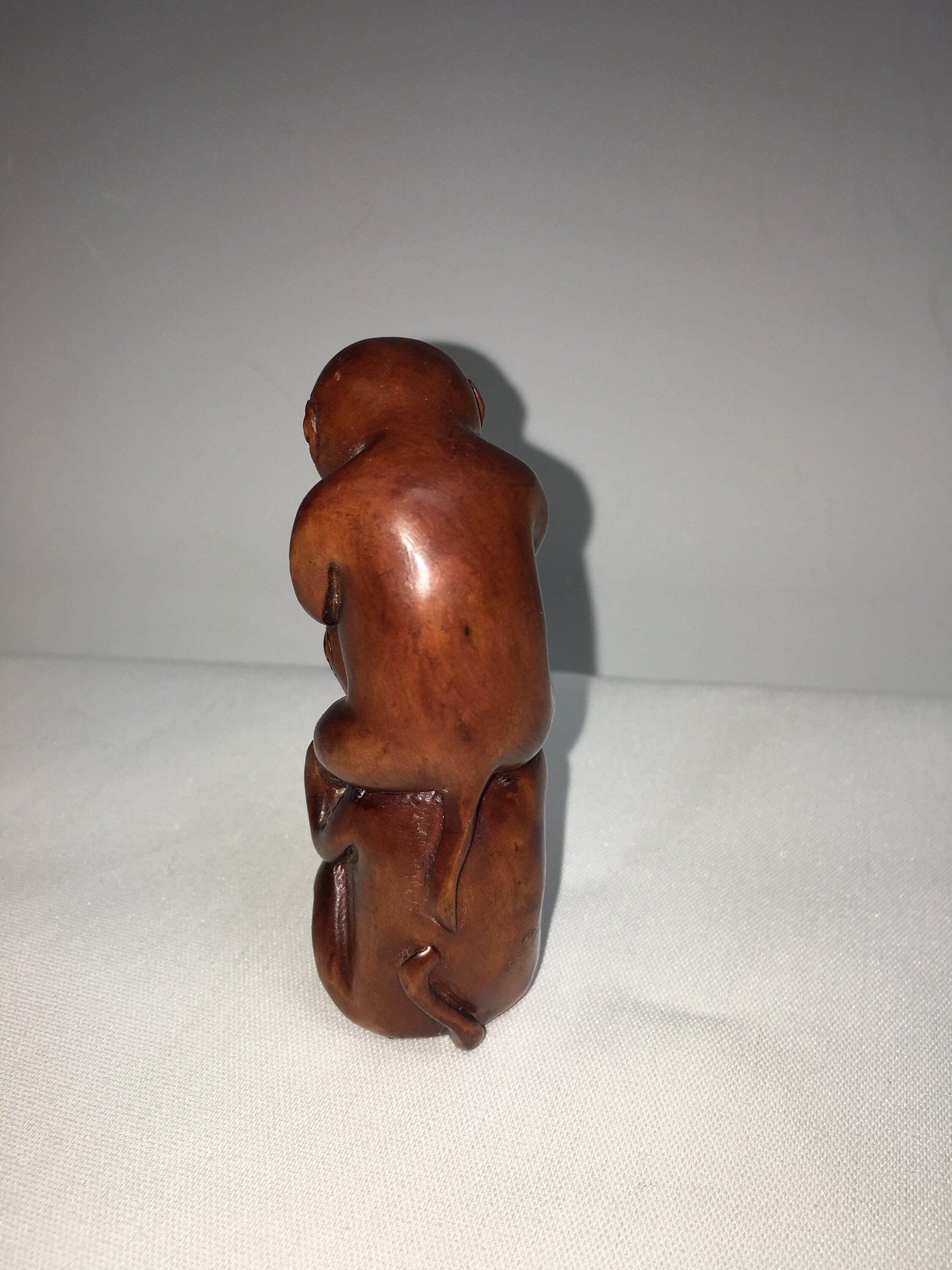 Vintage Netsuke Carved Wooden Stacked Monkeys Figure Wood Art | Etsy