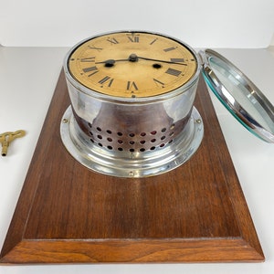 Antique Celeste Nautical Ships Clock Working Chimes Vintage Maritime ...
