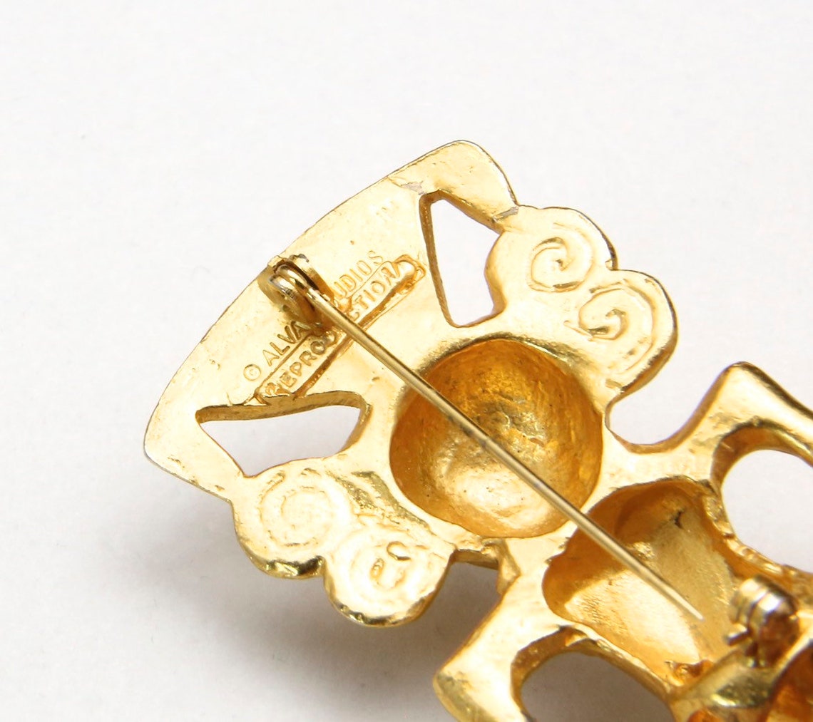 Vintage Alva Studios Mayan Aztec 3D Figural Replica Pin Brooch | Etsy