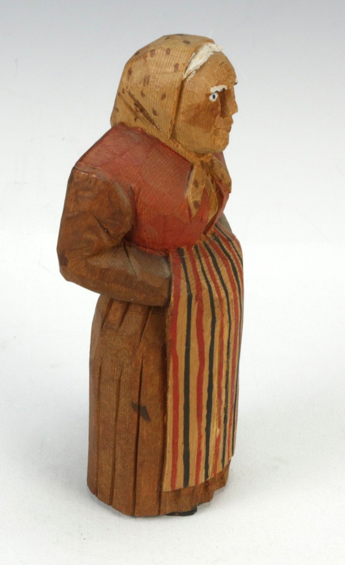 Vtg Hand-carved Wooden Wood Figure Old Woman Lady Sweden - Etsy