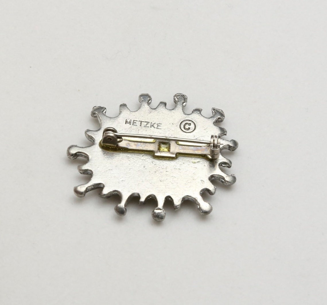 Vintage Metzke Pewter Smiling Sun Face Figural Pin Brooch - Etsy