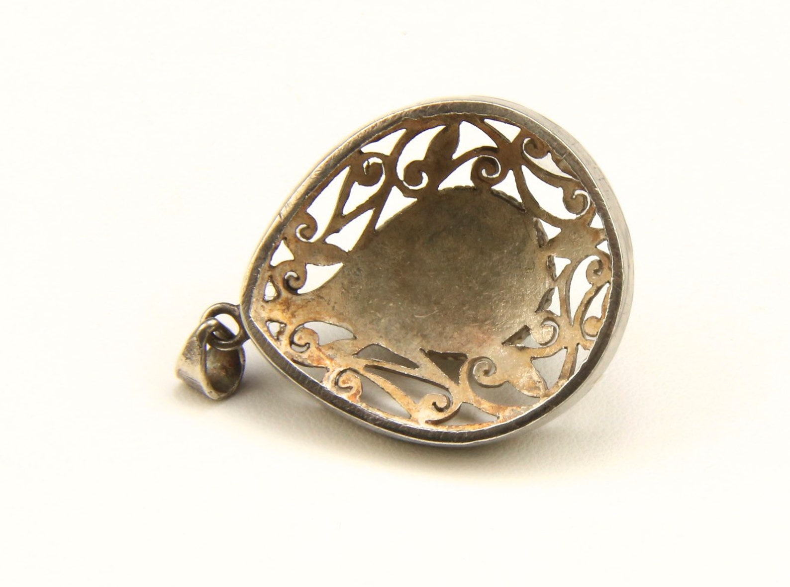 Vintage Sterling Silver & Turquoise Scroll Work Tear Drop | Etsy