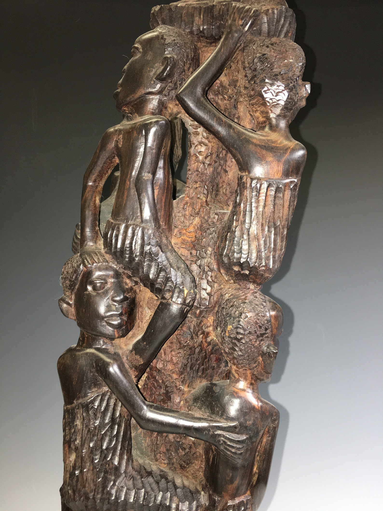 Vintage Amazing Hand Carved Wooden African Family Tree of Life Wood Art ...