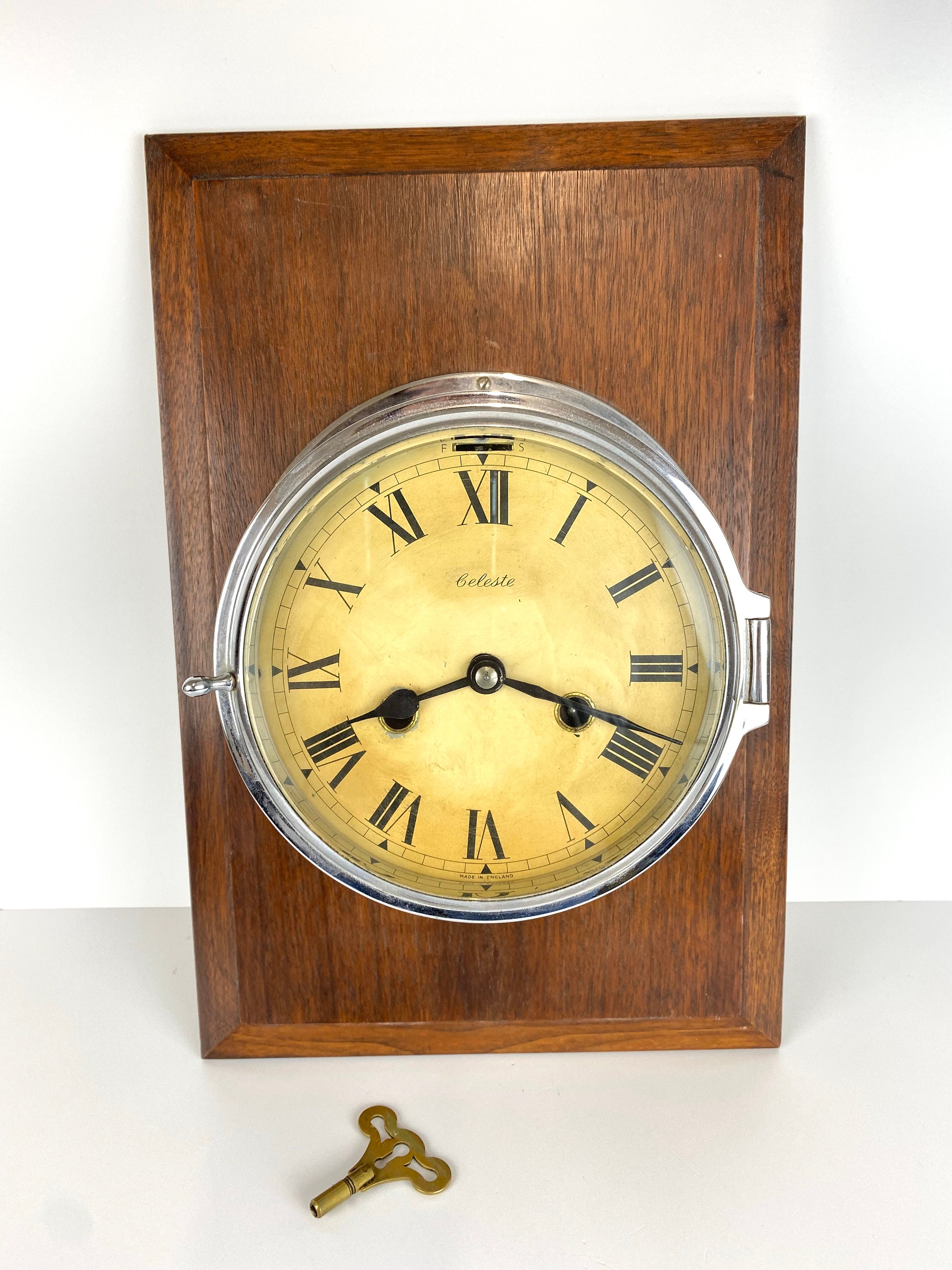 Antique Celeste Nautical Ships Clock Working Chimes Vintage Maritime ...
