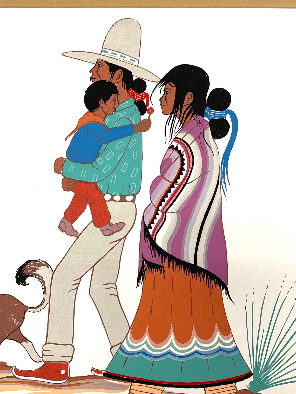 Robert Chee Hand Silkscreen Art Print Native American Family - Etsy