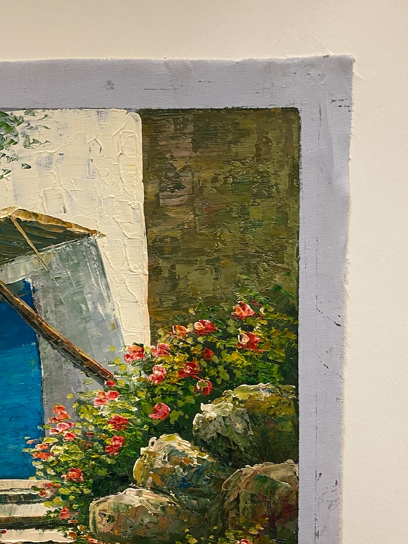 P. Hunter Oil Painting Cottage Cobblestone Street Scene - Etsy