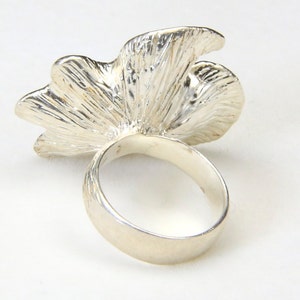 Vintage Sterling Silver Modernist Flower Ring Free Form Modern Size 5.5 ...