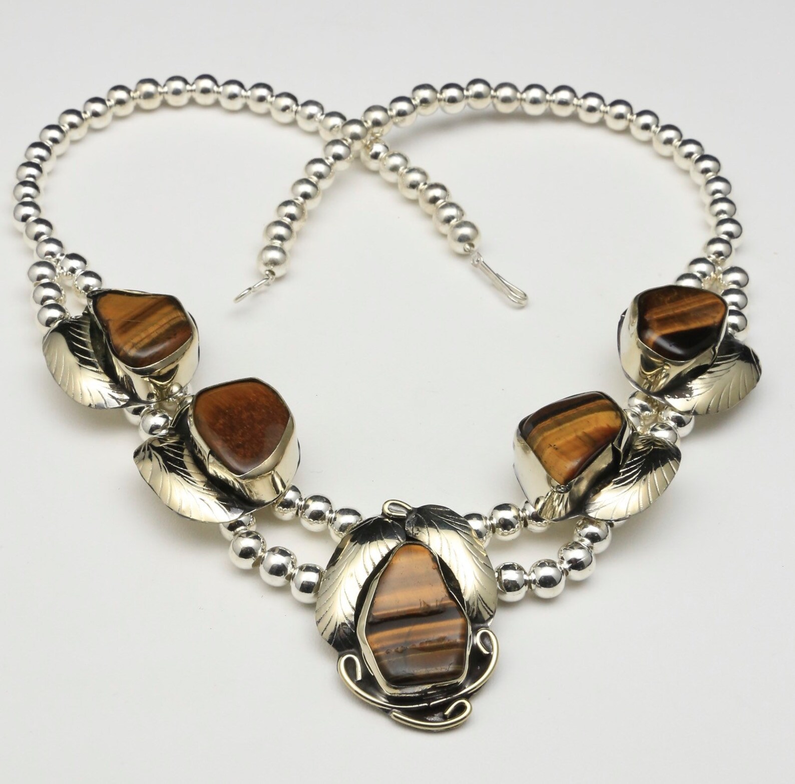 Vintage Alpaca Tigers Eye Squash Necklace Bracelet Earring Set ...