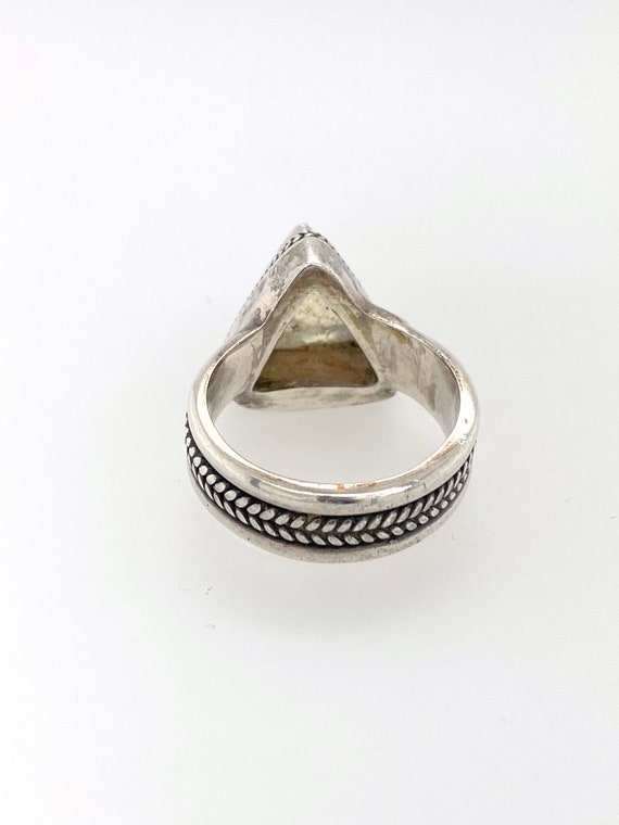 Vintage Artisan Modernist Triangular Moonstone Sterli… Gem