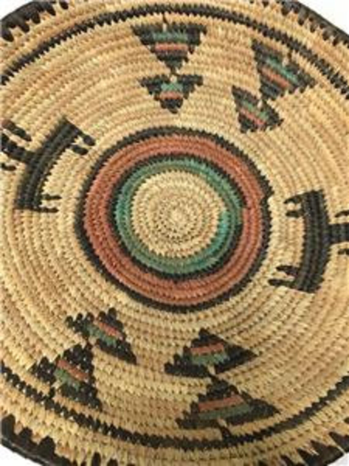 Vintage Set of 2 Nigerian African Hausa Basket Woven Coil Tray Round 12 ...