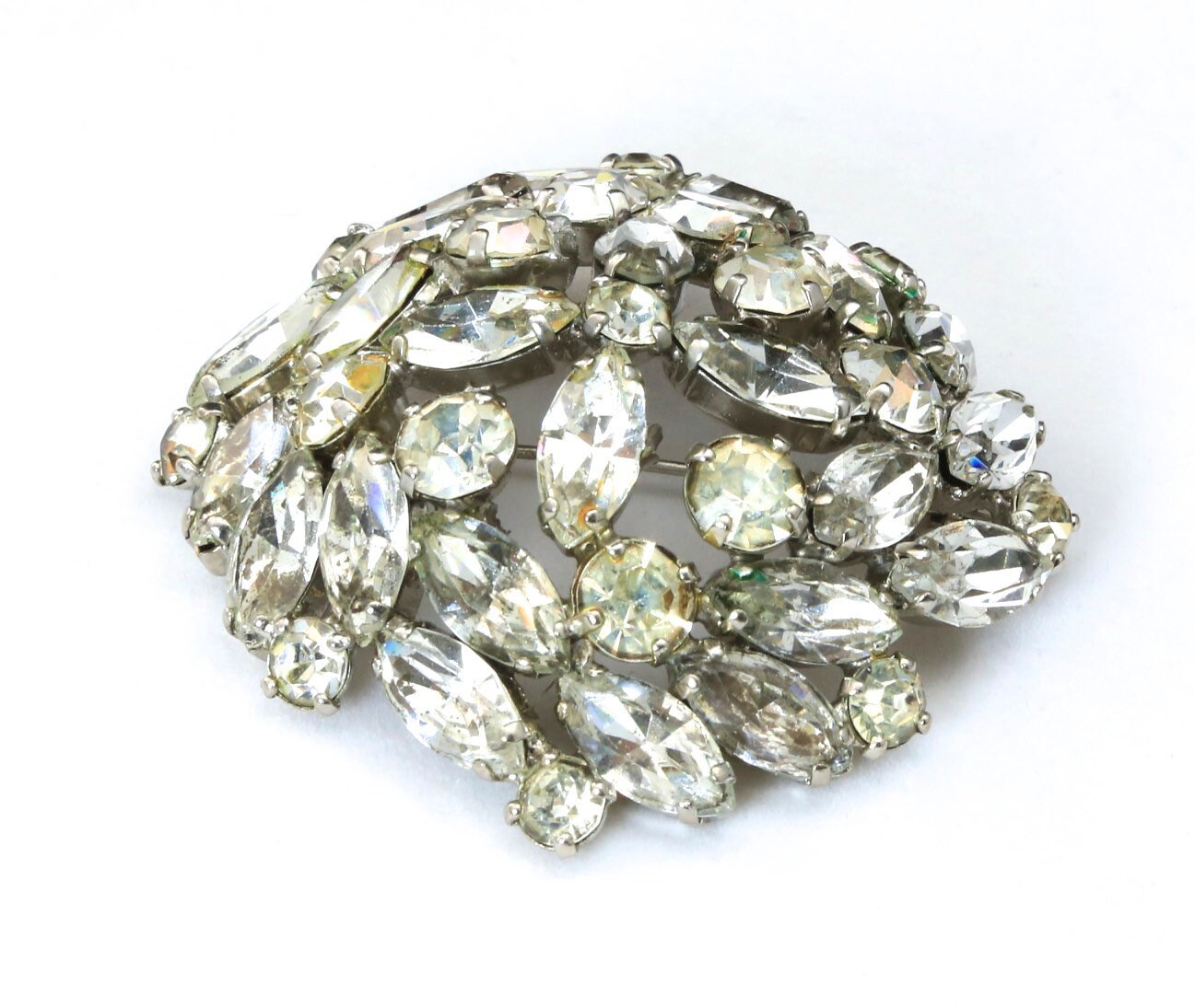Stunning Vintage Large Weiss Dome Rhinestone Brooch Pin Signed - Etsy