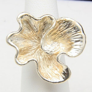Vintage Sterling Silver Modernist Flower Ring Free Form Modern Size 5.5 ...