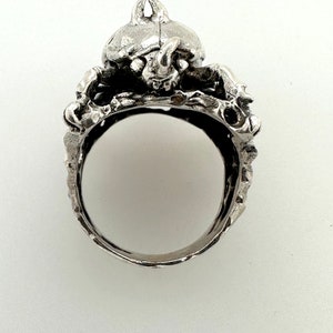 Artisan Brutalist Sterling Silver Beetle Bug Insect Ring Sz 6.25 - Etsy