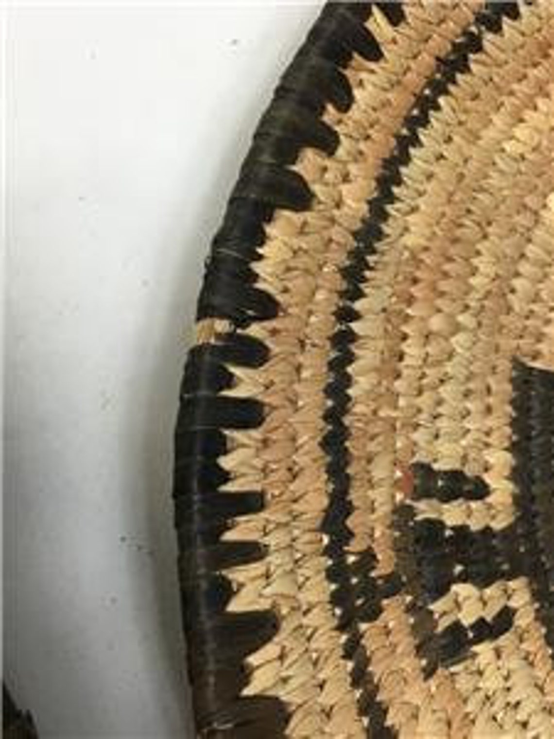 Vintage Set of 2 Nigerian African Hausa Basket Woven Coil Tray Round 12 ...