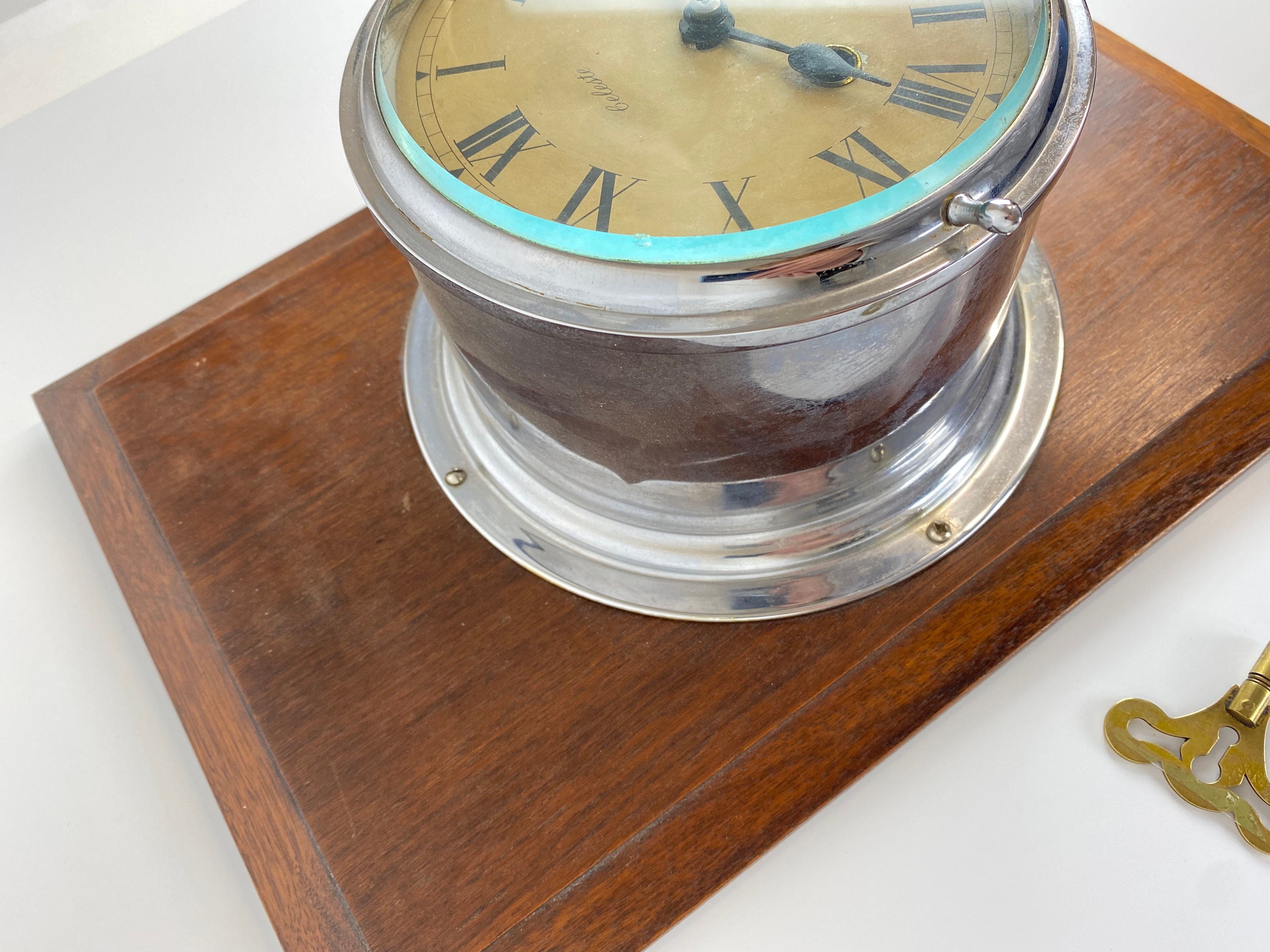 Antique Celeste Nautical Ships Clock Working Chimes Vintage Maritime ...