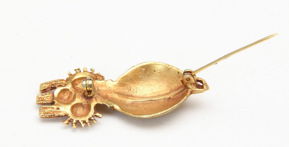 Vintage Mayan Aztec Figural Pin Brooch Gold Tone Estate Sun - Etsy