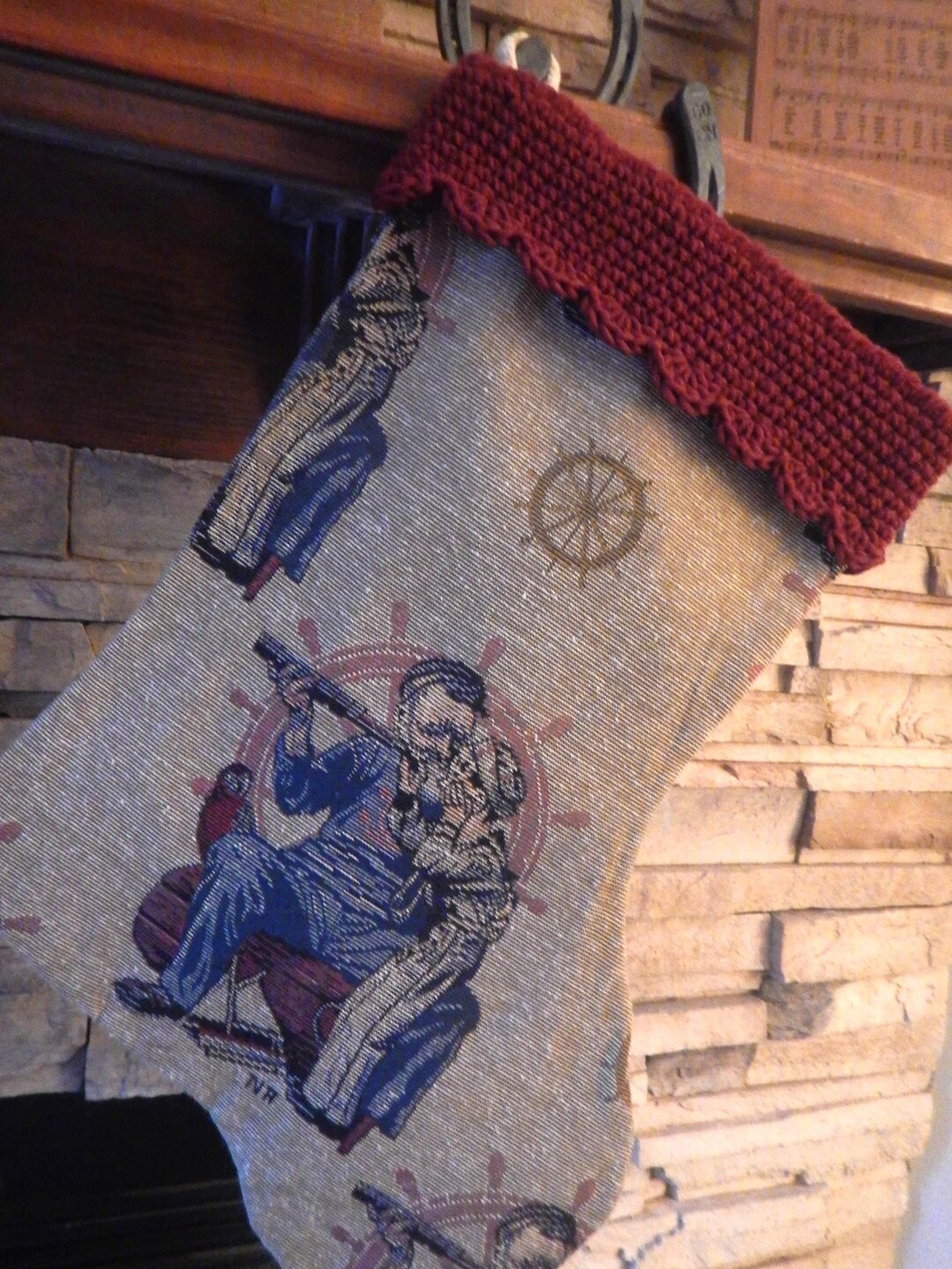 22" Handmade Norma Rockwell Tapestry Christmas Stocking - Etsy