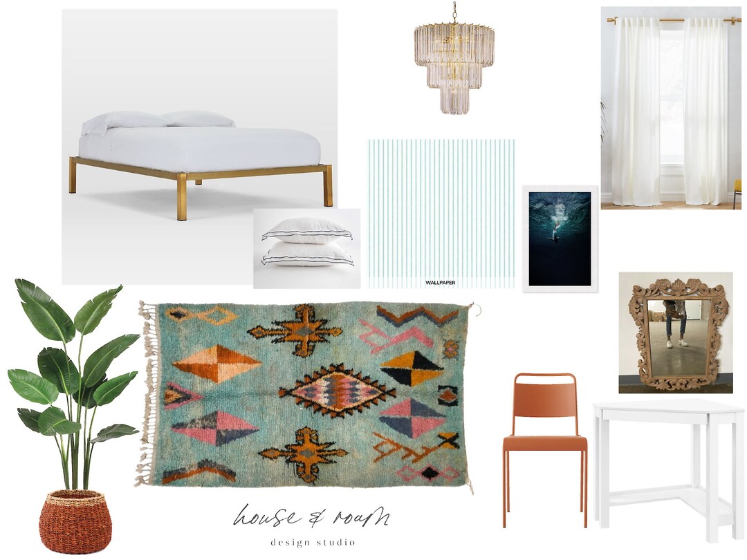 Eclectic Bedroom E-design Service: Custom Home Decor Plan - Etsy