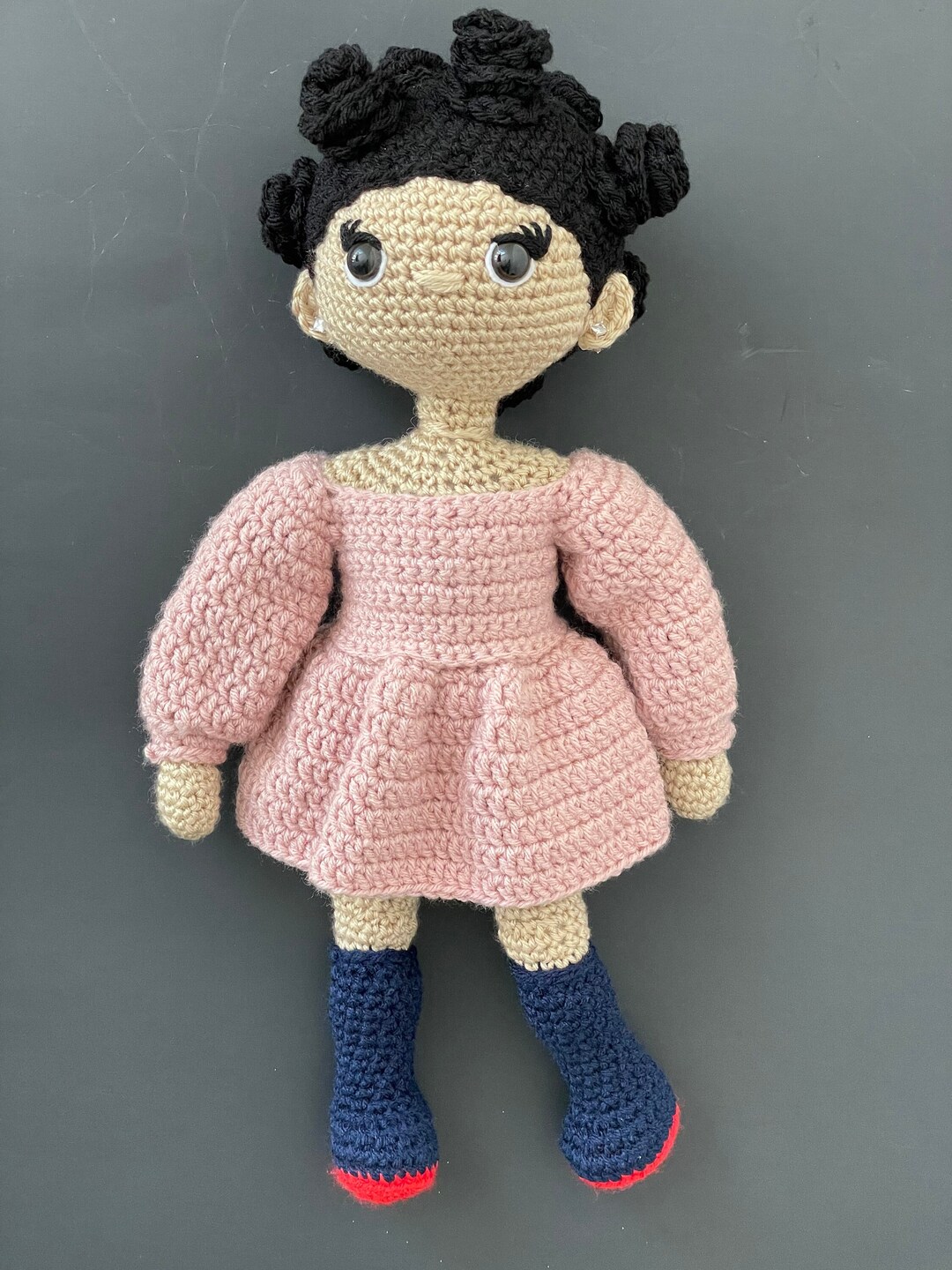 African American Crochet Doll Pattern With Bantu Knot Hairstyle ...