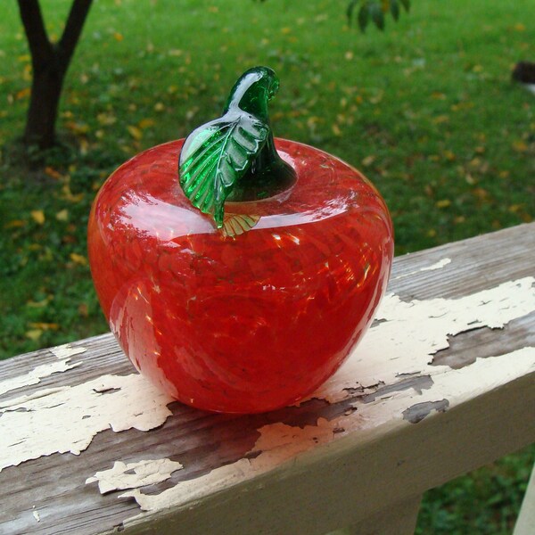 Blenko Glass Apple - Etsy