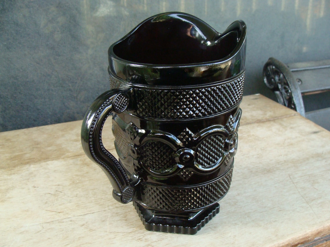 Large Vintage Ruby Red Glass Water Juice or Milk Pitcher Dark | Etsy