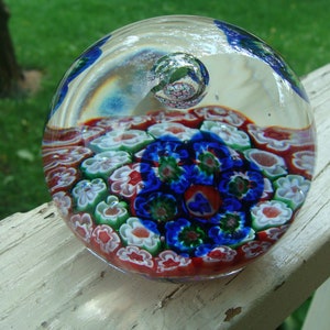 Art Glass Paperweight With A Suspended Bubble and Close Packed ...