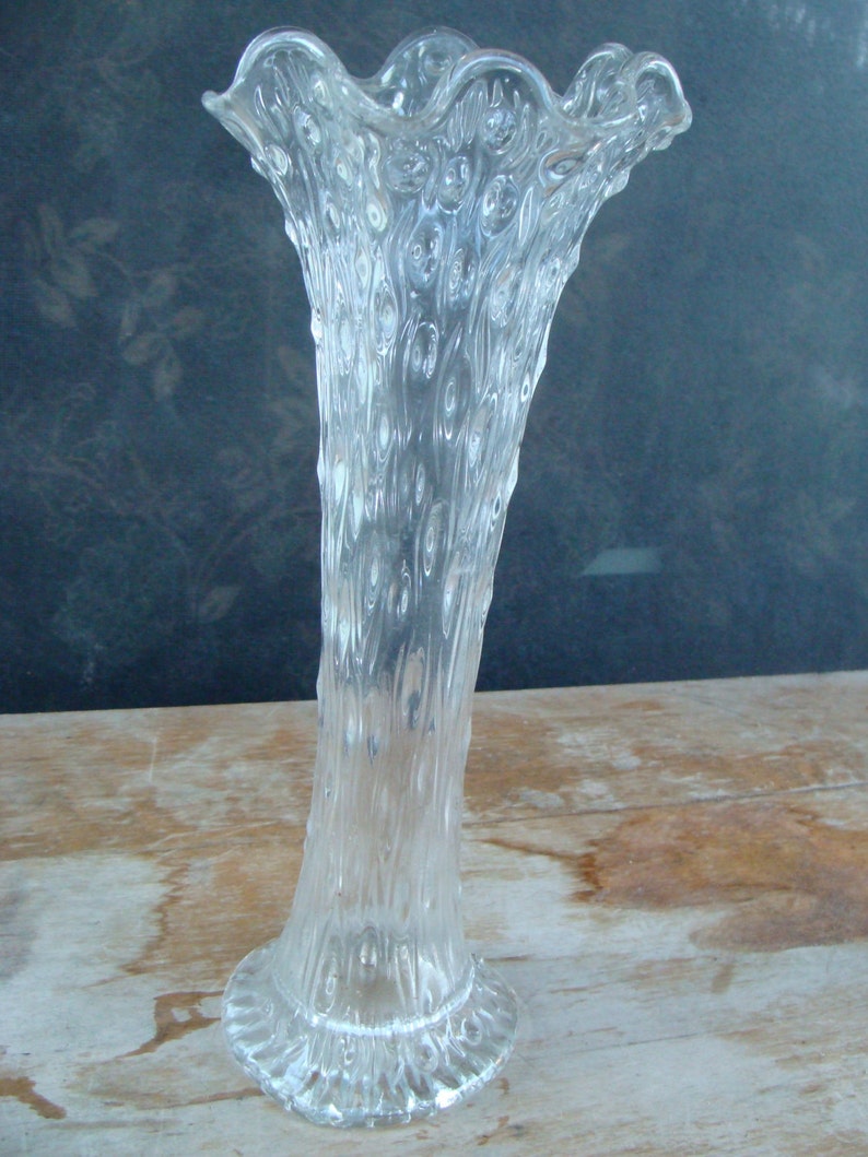 Beautiful Antique Clear Swung Stretch Glass Funeral Vase With Etsy