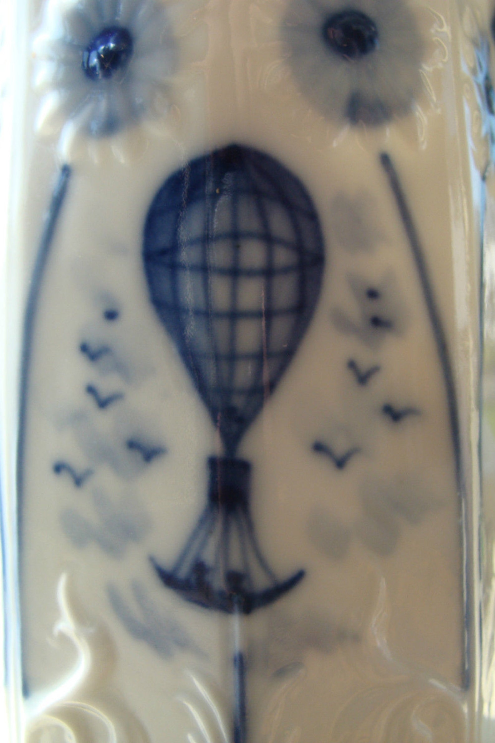 Hand Painted Flow Blue Decorated Porcelain Pitcher With Hot - Etsy