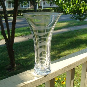 Marc Aurel Art Glass Crystal Vase With Etched Tiger Stripes - Etsy