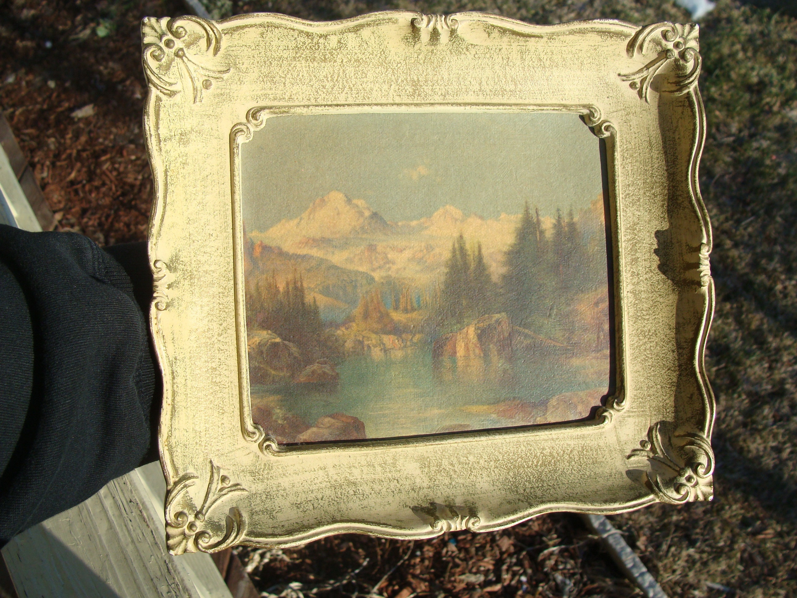 Vintage Framed Landscape Print Set Of Two Mountain Scene 2211A | Etsy