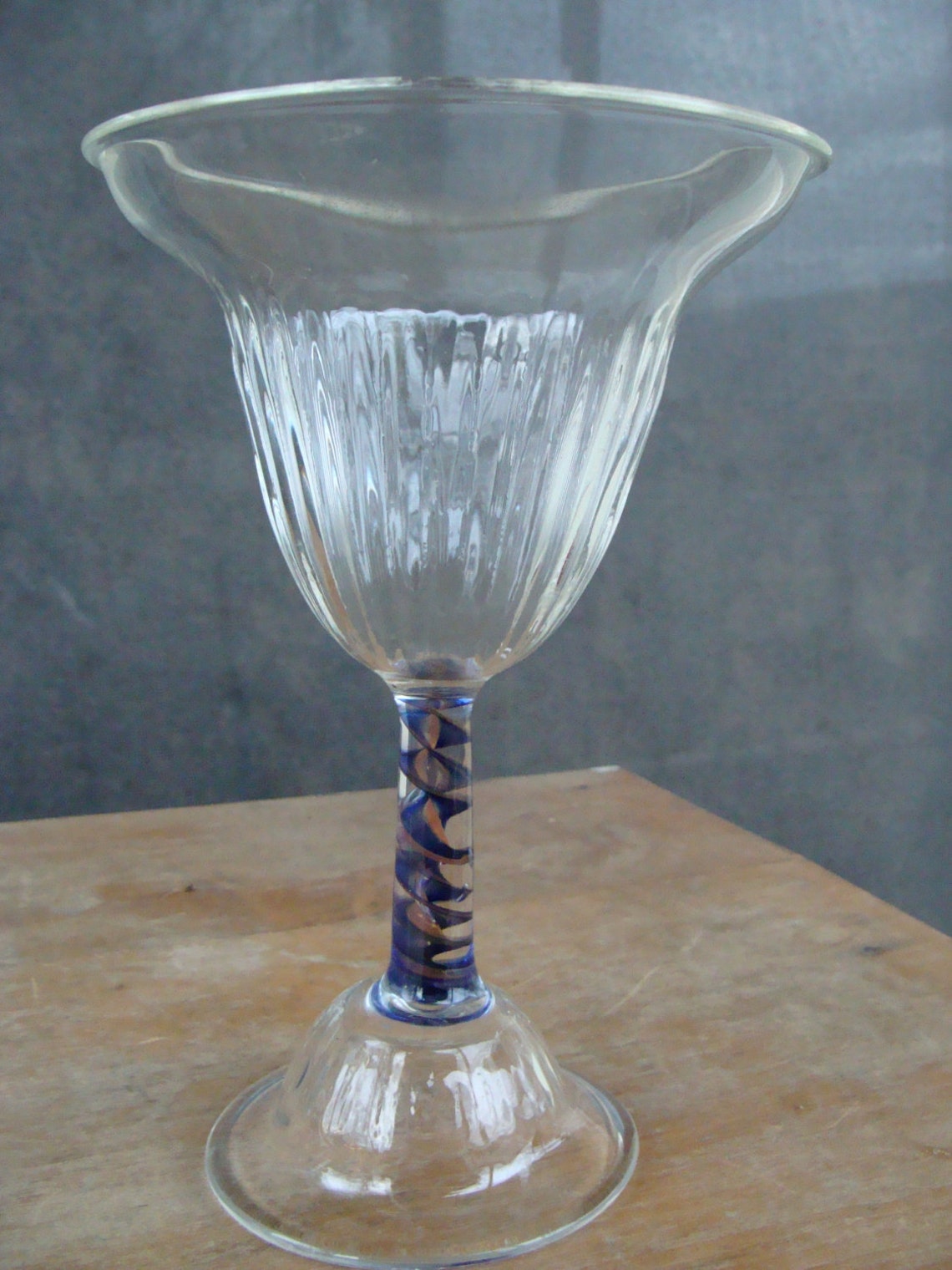 Unique Studio Art Glass Hand Blown Cased Cobalt Copper Swirl | Etsy