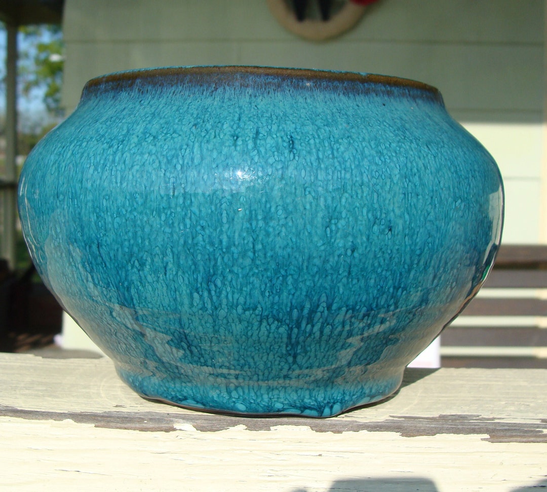 Mid Century Art Pottery Flower Pot Planter Turned Ceramic Red Clay With ...