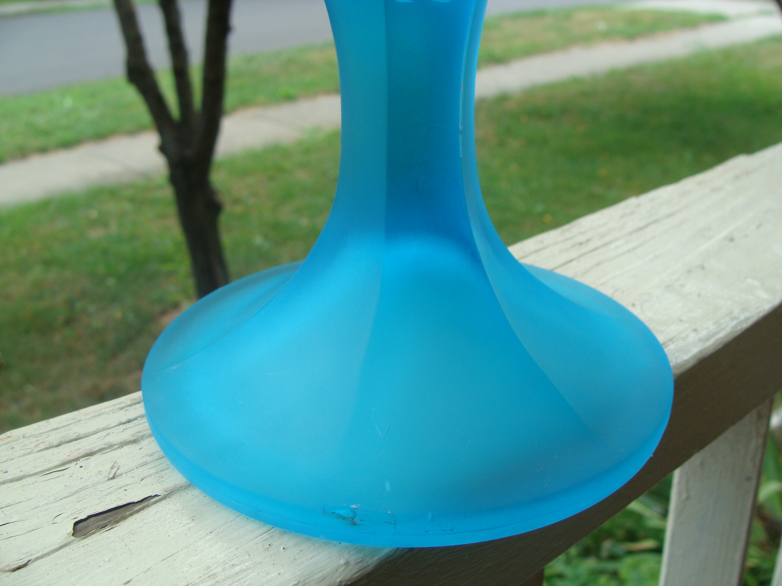 Dining & Serving Home & Living Large Beautiful Satin Blue Glass Compote ...