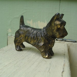 Miniature Cast Brass Figure Scotty Dog Figurine Scottish Terrier ...