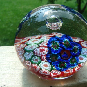Art Glass Paperweight With A Suspended Bubble and Close Packed ...