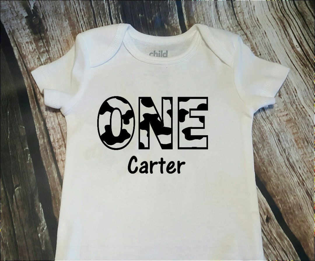 Cow Farm Birthday Number One or Two Personalized Fabric Heat Transfer ...