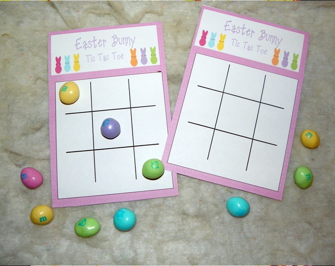 Easter Bunny Tic Tac Toe Printable Party Card Game Kids - Etsy