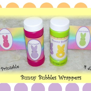 Printable Easter Kids Party Favors Bunny Bubbles Wrappers 4 Designs - Etsy
